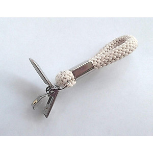 TREDONI 2 Tea Towel Clips - Cloth Hanger Holder Brackets - Braided Cotton Loop, Ivory