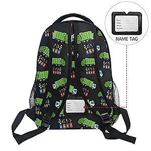 XDMXY Garbage Truck Trash Recycling Kids Backpack for Boys Girls,Kids Daypacks ​Elementary Toddler School Bags Preschool Bookbag Travel Bag (041201),Over 3 years old