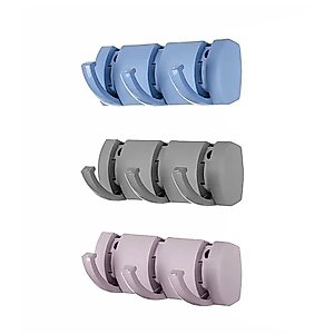 Wall Mount Floating-Coat Rack - Modern Hanger, Stylish, Space-Saving Hanger with Retractable Hooks for Hanging Cups, Bags and More Plastic 3 Hooks 2 Colors Changeable