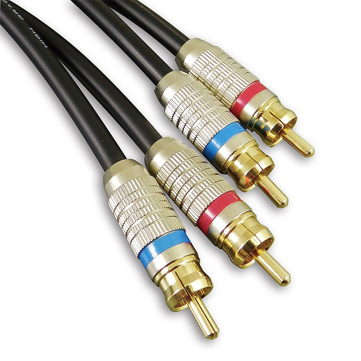 amber RCA to RCA Stereo Audio Cable, Analog, OFC, 24K Gold Plated. (2 m/ 6.5 ft)
