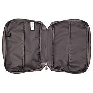 Christian Art Gifts Men/Women's Bible Cover Deeply Rooted In God's Love, Brown/Blue Canvas, Medium