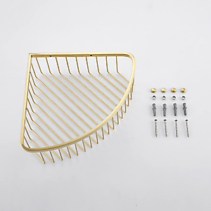 Segistan Bathroom Corner Shower Caddy Organizer, SUS304 Stainless Steel Heavy Duty Rust-Proof Bathroom Shelf Organizer Shampoo Holder, Wall Mounted Storage Rack for Bathroom Kitchen, Brushed Gold