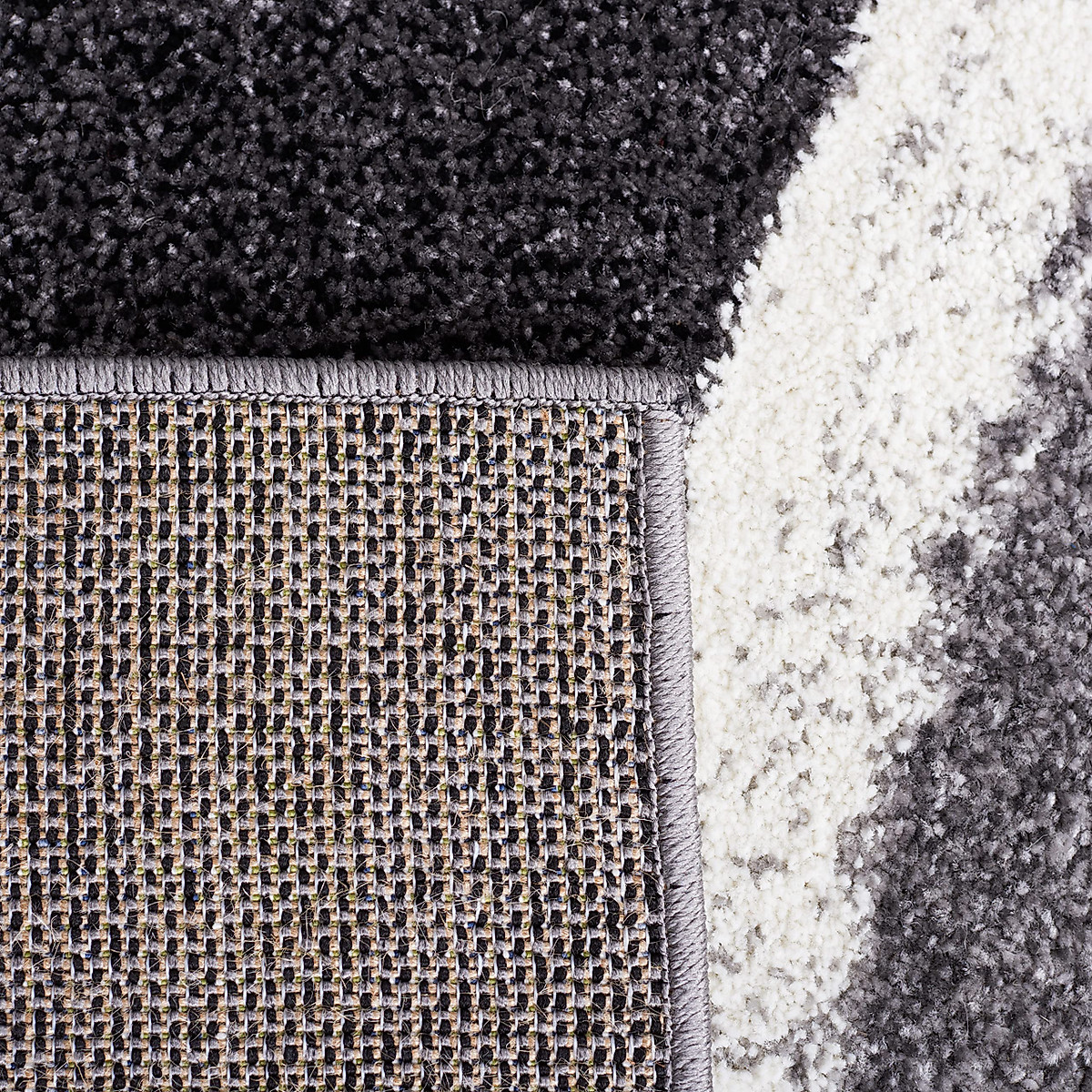 SAFAVIEH Hollywood Collection Area Rug - 9' x 12', Grey & Ivory, Mid-Century Modern Design, Non-Shedding & Easy Care, Ideal for High Traffic Areas in Living Room, Bedroom (HLW766G)