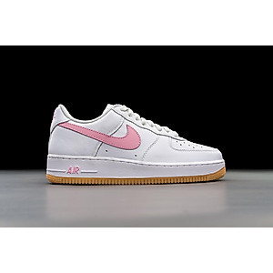 Nike Men's Air Force 1 Low Shoe, White/Pink-gum Yellow-metallic, 9.5