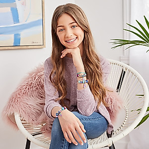 Make It Real - Halo Charms Bracelets True Blue - DIY Charm Bracelet Making Kit - Friendship Bracelet Kit with Beads, Charms & Cord - Arts & Crafts Bead Kit for Girls - Makes 3 Bracelets