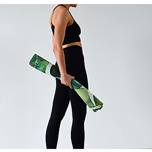 Premium Eco Yoga Mat Travel Banana Leaf by NIUME | Natural Rubber & Vegan Suede Microfiber - biodegradable, non-slip, grip that adjust to your practice | Profesional | Lightweight | Perfect for Hot Yoga, Bikram, Vinyasa, Pilates & Sweaty Workouts | 183 cm