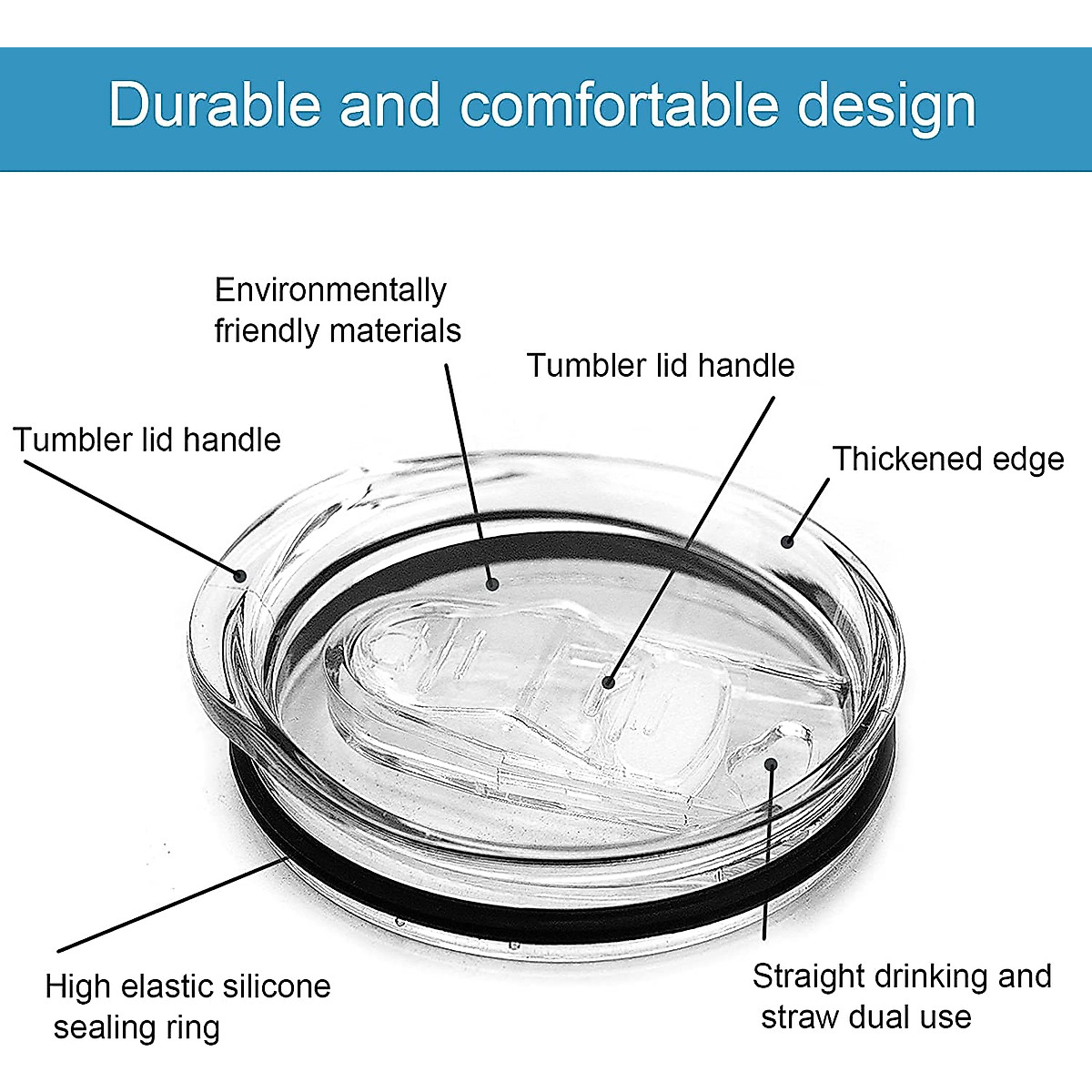 20 oz Tumbler Lids Compatible with Yeti 20 oz Tumbler Replacement Lid 10 oz Lowball, 10 oz Mug and Other Tumblers(1 Pack)