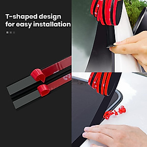 2PCS Windshield Rubber Seal Car Weather Stripping Trim T Shape Sealing Strip for Car Front Rear Windshield (32.8 Feet)
