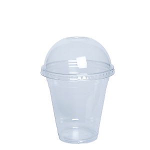 GUSTO [12 oz. - 50 Count Clear Plastic Cups With Dome Lids - Perfect for Smoothies, Milkshakes, and To-Go Beverages (Formerly Comfy Package)