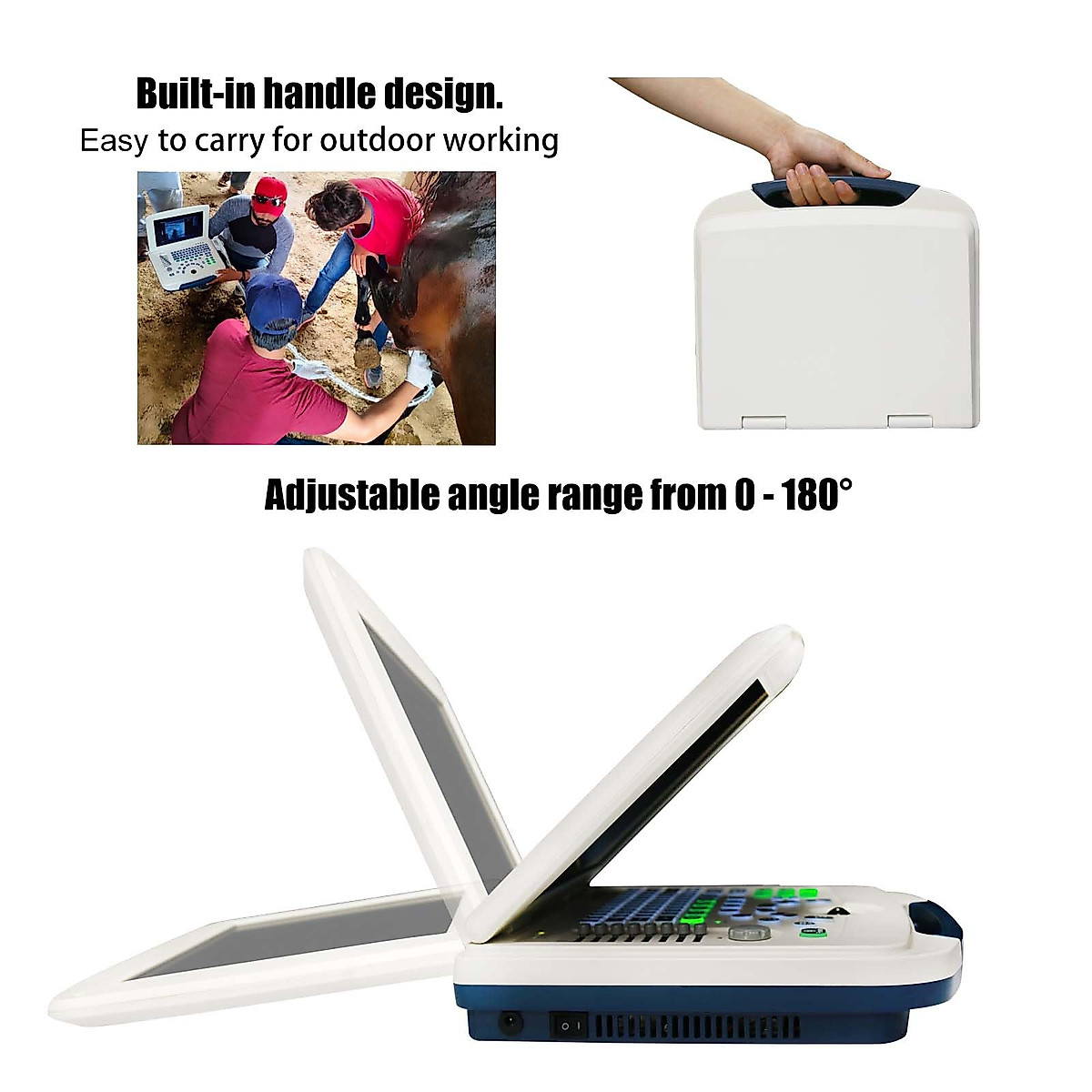 DAWEIanimed Veterinary Ultrasound Scanner Laptop Ultrasound Machine with 3.5Mhz Convex Probe for Animals Dog,Goat,Pig,Sheep use