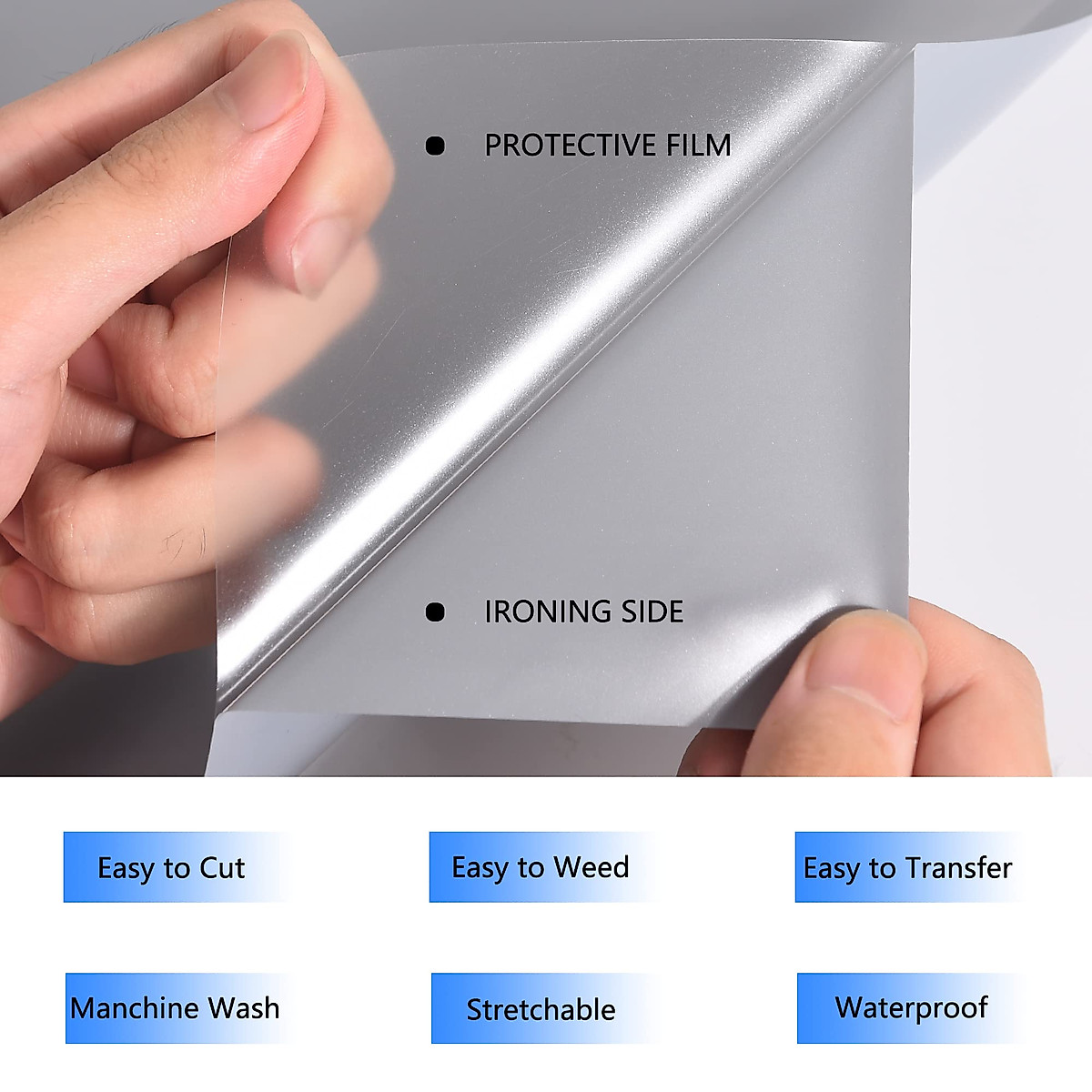 HTVVETUR Grey Heat Transfer Vinyl - 12" x 9ft HTV Rolls for Shirts, Iron on Vinyl for Cameo - Easy to Cut & Weed (K12 Grey-9ft)