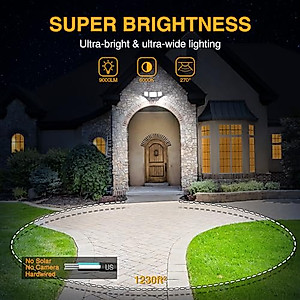 Onforu 100W LED Security Lights Motion Sensor Light Outdoor, 9000lm Super Bright Flood Light Motion Detector with 3 Head, IP65 Waterproof Exterior Floodlight, 6000K Wall Light for Entryway, Garage