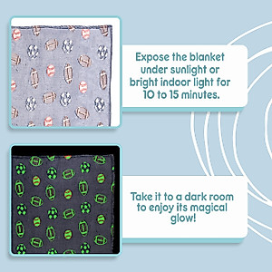 Glow in The Dark Blanket, Super Soft Blankets and Throws to Build Night Routine for Kids, Sports Designed Kids Blanket That Doesn't Pill, Fray, or Fade, Comfortable Toddler Blanket for Boys and Girls