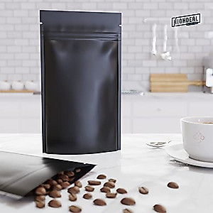 100 Pack 6.5x4&quot; Black Mylar Bags for Food Storage &amp; Dried Herbs - Mylar Bag for Edible Packaging - Multi-Usage Smell Proof Mylar Bags - Resealable Smell Proof Bags - Heat Sealable Bags