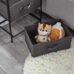 OLD CAPTAIN 3 Drawer Fabric Dresser with Charging Socket Tall Nightstand for Bedroom,Brown+Dark Grey…