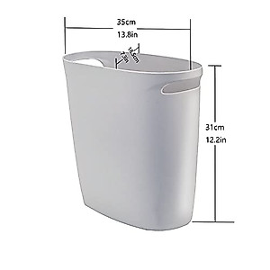 Feiupe 4 Gallon Small Trash Can Bathroom Wastebasket Garbage Can for Kitchen Office Bathroom Bedroom (White+Gray, 4 Gallon(2 Pack))