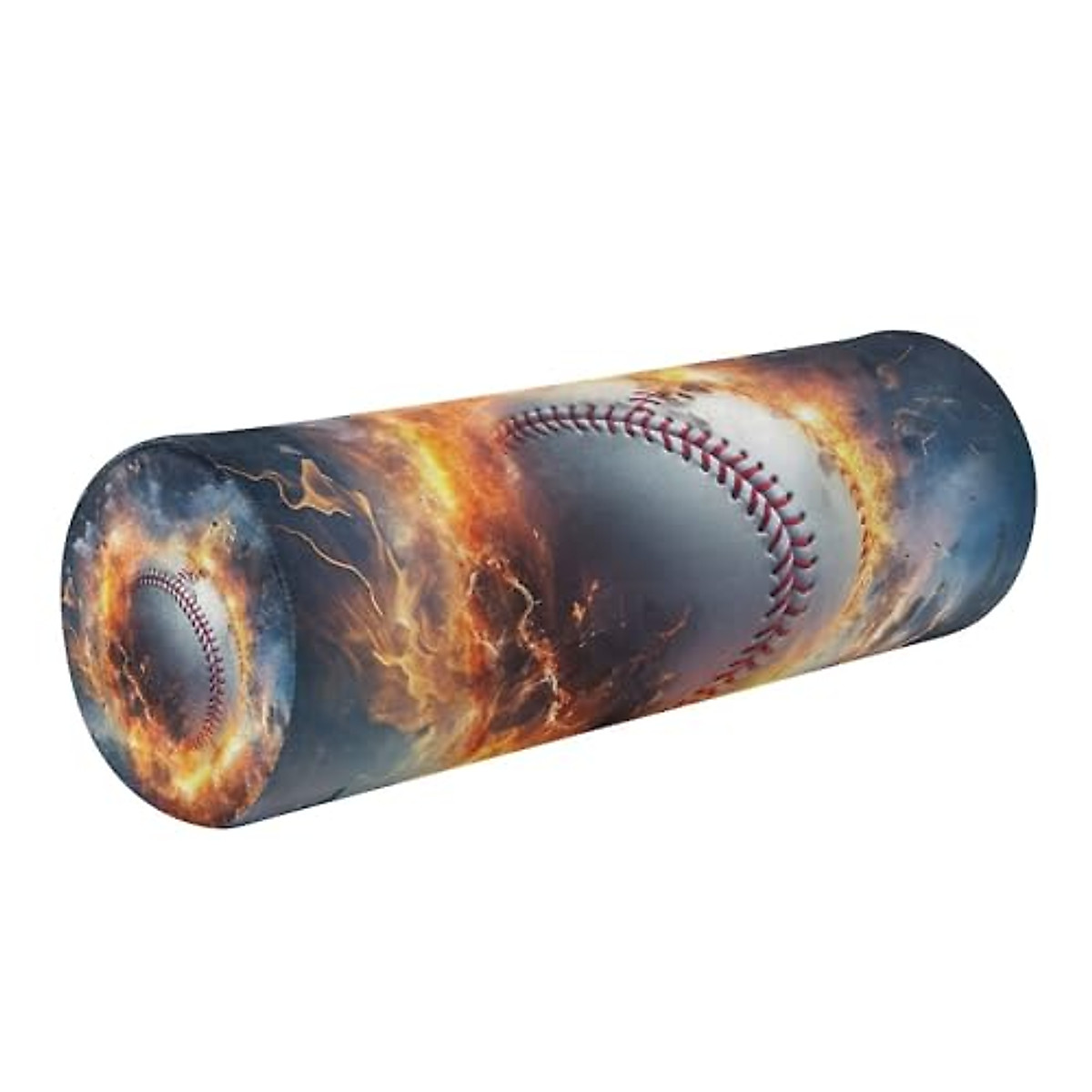 xigua Baseball Neck Roll Pillow for Neck Relief with Removable Washable Cover - Memory Foam Round Cylinder Bolster, Ergonomically Designed for Head, Neck, Back, and Legs