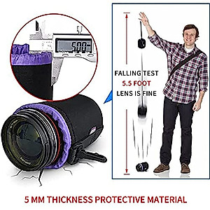 Camera Lens Case, Cwatcun 4 Pack Lens Pouch Bag Set with Thick Protective Neoprene, for Canon, Nikon, Sony, Pentax, Olympus, Panasonic, Fuji, Sigma DSLR/SLR Camera Lens (Small, Medium, Large, X Large)