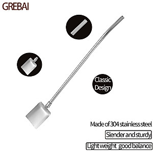 GREBAI ice tea spoons long handle 8.46 inches Long of Watermelon Spoon Stainless Steel cocktail stirring spoon Suitable for Coffee Spoons Dessert Spoon Ice cream scoop Straw Spoon 4-piece set (Silver)