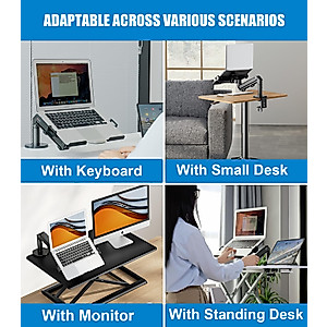 MPK Laptop arm Mount for Desk, Single Gas Spring Laptop Arm Desk Stand/Holder,Extra Laptop Tray Fits 12-17" Laptops/Notebook