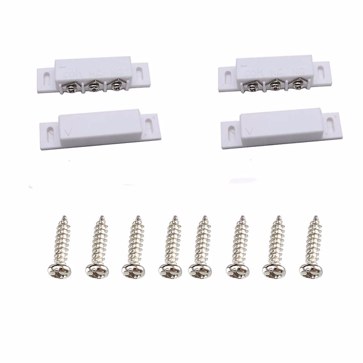 bnafes 2Sets Magnetic Reed Switch Normally Open Closed NC NO Door Alarm Window Security