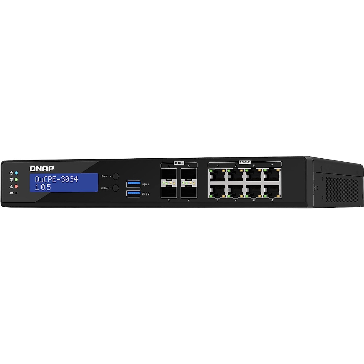 QNAP QuCPE-3034-C3758R-16G-US Network Virtualization Premises Equipment with an Intel® Atom Eight-core Processor, Suitable for deploying Virtual Networks in Multiple Edge Offices (Diskless)