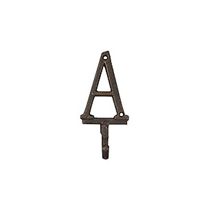 Handcrafted Nautical Decor Rustic Copper Cast Iron Letter A Alphabet Wall Hook 6"