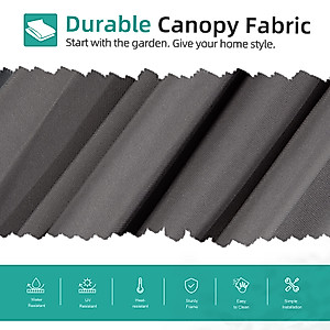 Shintenchi Patio Offset Umbrella with Easy Tilt Adjustment,Crank and Cross Base, Outdoor Cantilever Hanging Umbrella, Sunshade Umbrella Canopy, Dark Gray