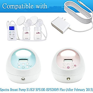 LIANSUM 12V Charger Power Cord AC Adapter for Spectra Electric Breast Pump S1 / S2 / SPS100 / SPS200 / 9 Plus Charging Cord, Baby Breast Pumps Power Supply