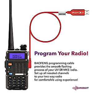 Mirkit 2X Baofeng UV-5R MK5 8W Max Power 2024 Ham Radio VHF/UHF 144-148/420-450 mhz with Lanyard for Radio - 1800mAh Li-ion Baofeng Battery and FTDI Programming Cable Compatible for Walkie Talkie
