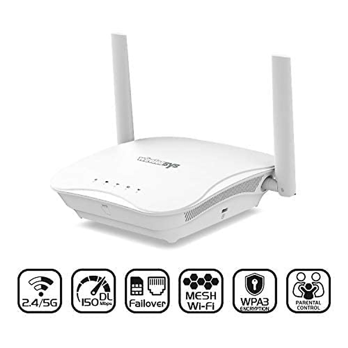 wirelessys TM120 AC1200 4G LTE Mesh Router with SIM Card Slot, Whole Home Mesh Wi-Fi System-Dual Band Gigabit MU-MIMO Wireless Router, Coverage up to 1500 sq.ft, 64 Devices & 2 Ethernet Ports