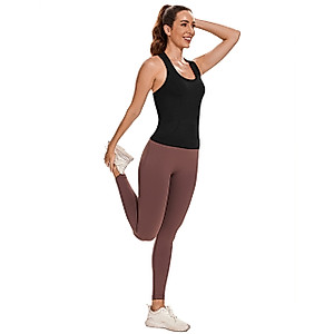 MathCat Workout Tank Tops for Women Sleeveless Gym Tops Seamless Racerback Athletic Yoga Shirts Black