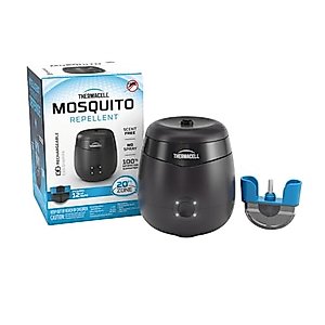Thermacell Patio Shield E55 Mosquito Repellent E-Series Rechargeable Repeller; 20' Mosquito Protection Zone; Includes 12-Hour Repellent Refill; No Spray, Flame or Scent; Bug Spray Alternative