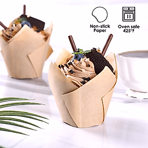 Tulip Cupcake Liners Baking Cups Parchment Paper Muffin Tin Cups Standard Size 100 Count