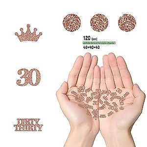 Helewilk Dirty Thirty Confetti, Glittery Paper Confetti for Women 30th Birthday Party Decoration, Scatters for Thirty Years Birthday Table Decoration, Birthday / Anniversary DIY Craft Supplies, 120 Pcs (30 dirty 30)