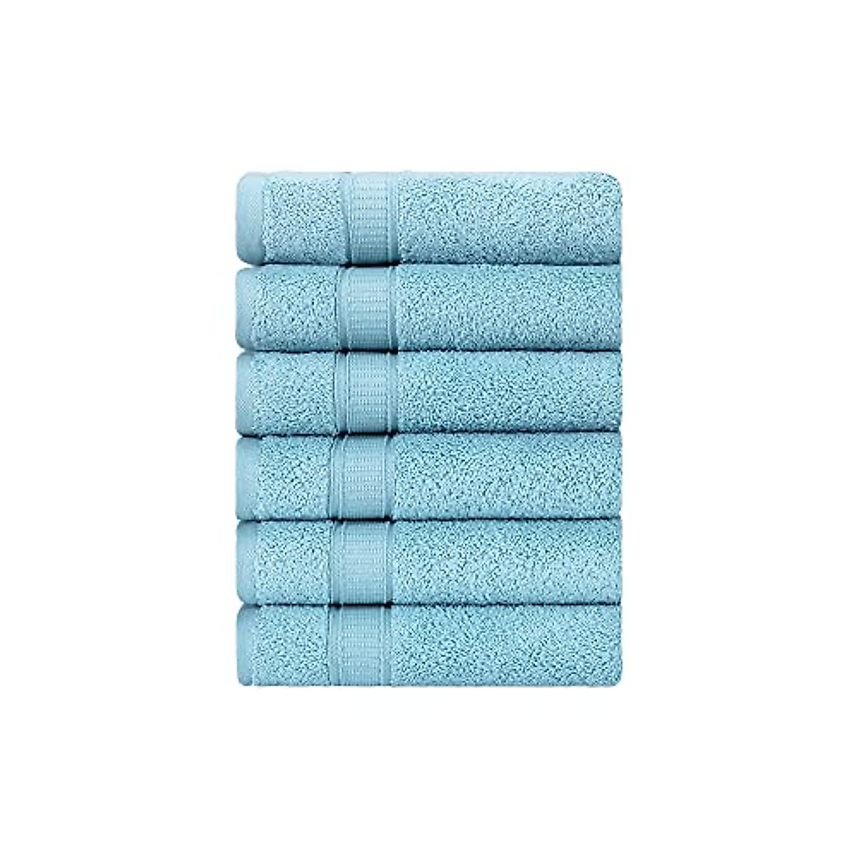 LA HAMMAM - 6 Pack 16” × 28” Turkish Cotton Hand Towels for Bathroom, Face, Hotel, Gym, & Spa | Extra Soft Feel Fingertip, Quick Dry and Highly Absorbent Luxury Premium Quality Towel Set - Aqua