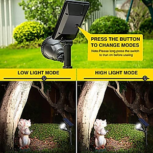 ROSHWEY Solar Spot Lights Outdoor, 600LM Solar Flood Lights Waterproof Solar Spotlight for Driveway Backyard Patio Landscape Deck Garage (Cool White, 2 Pack)