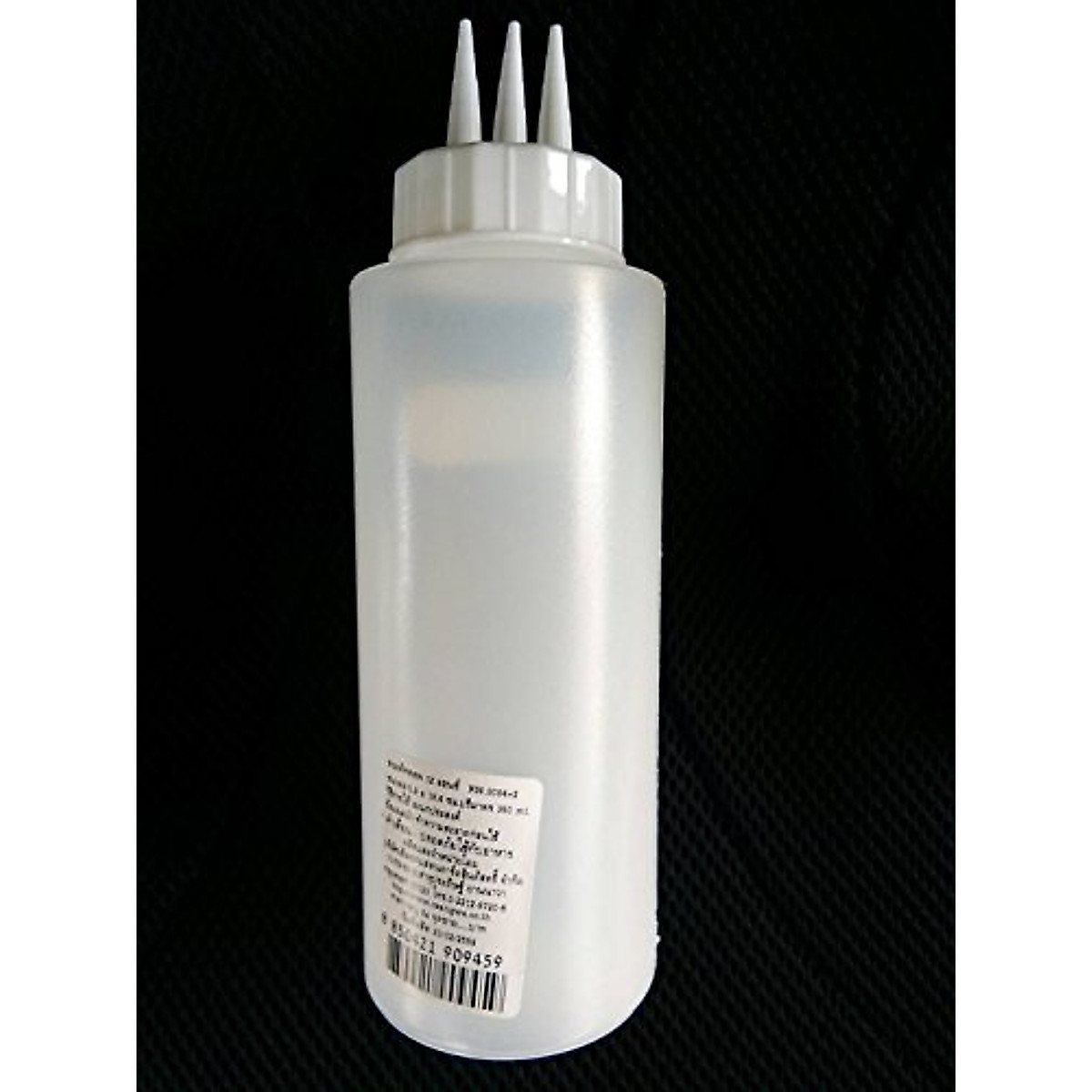 Kitchen Bottle Condiment Set 3 Hole Dispenser Lid Plastic Squeeze for Sauce Mustard Ketchup 12 oz. / 340 ML.