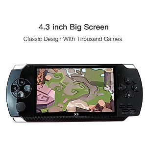 Black Handheld Game Console 4.3 inch Retro Handheld Games Consoles, Support Game Format GBA, NES ,SFC,MD(BIN),GB,GBC,FC,CPS1,CPS2,NEOGEO,SMS(GBA),GG(GBA)