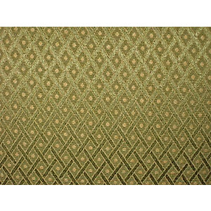 ReynosoHomeDecor 34x34 Olive Green with Light Gold Dots Brocade Decorative Throw Pillow Cover (El Pino Collection)