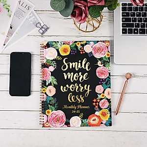 Monthly Planner 2023-2024 - Monthly Planner, 18 Month Planner from Jan. 2023- Jun. 2024, 8.8” x 11” Calendar 2023-2024 Planner Monthly with Tabs, Monthly Calendar Planner with Pocket, Contacts and Passwords, Twin-Wire Binding