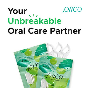 Piico Dental Floss Picks Bundle - Unflavored Fluoride-free Fun Zoo Shape Dental Flossers for Kids - Shred-Resistant Mint Flossers for Adults with Xylitol Formula and Crystal Technology