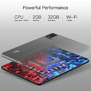 Hyjoy Tablet 9 Inch Android 10 Quad-Core 2GB RAM 32GB ROM IPS HD Display 4000mAh Tablets(Sliver)