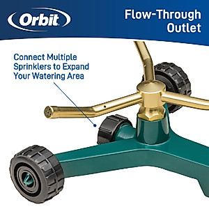 3-Arm Metal Sprinkler with Wheel Base
