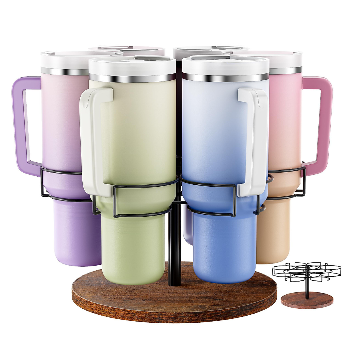 Stanley 40 oz Tumbler Organizer - 360 Rotatable Holder for Cabinets & Kitchen Storage, Ideal Gift