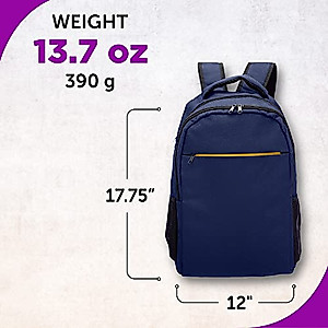 DISCOUNT PROMOS Tempe Backpacks with Laptop Pocket Set of 6, Bulk Pack - Bring Everywhere You Go, Perfect for Travellers, Students, Employees and for Everyday Use - Navy Blue