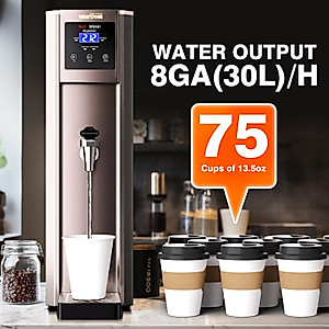 Wantjoin Commercial Hot Water Dispenser with Commercial Plug, Electric Water Boiler Warmer 30L(8 Gallon)/Hour, Hot Water Machine 10L (2.5 Gallon), Instant Heating for Coffee & Milk Tea,1800W