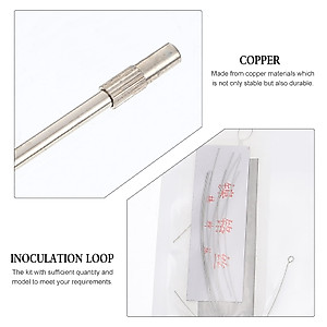 Baluue 24pcs Reusable Inoculating Loop Nichrome Tip Microbiology Inoculation Rod Wire Needle Tips Inoculation Loop for Tissue Culture Laboratory Tool Mycology Supplies Nutrient Agar