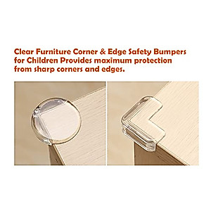 Clear Corner Guards PVC Table Corner Protectors,Clear Edge Bumpers,High Resistant Adhesive Gel,Corner Protector for Baby,Kids,Furniture,Cabinet,Glass,Coffee Table (12 Fillet)