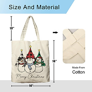 Dlzdn Christmas Snowman Canvas Tote Bag For Women Aesthetic Merry Christmas Cute Snowman Tote Bag Shopping Grocery Bag Beach Bag Gifts for Women Teacher Bag Reusable Grocery Bag